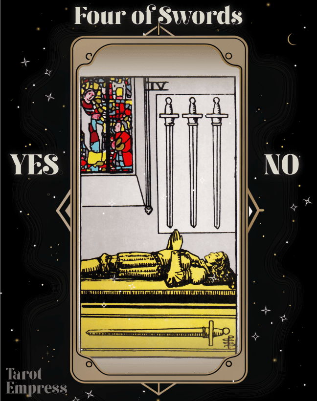 4 of Swords Yes or No: Upright & Reversed Meaning Explained