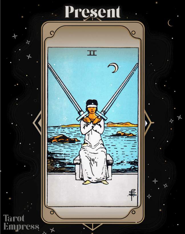 2 of Swords Present: Upright & Reversed Meaning [Explained]
